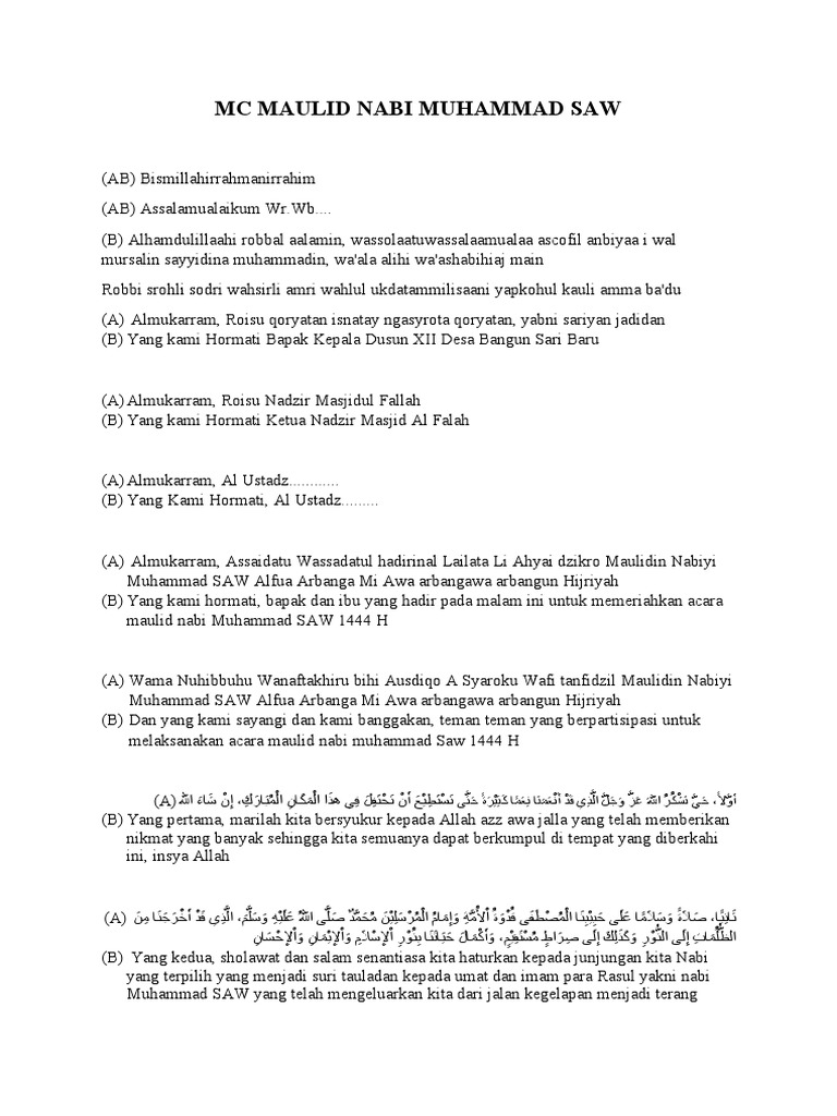 MC Maulid Nabi Muhammad Saw 2 | PDF