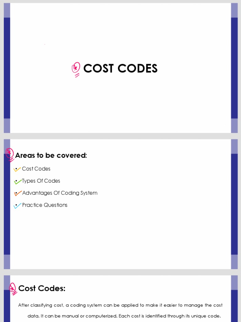 Cost Codes | PDF | Data | Computer Science