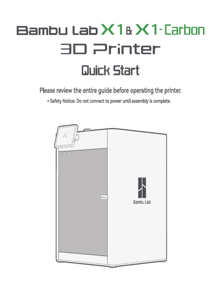 Quick Start Guide For X1&X1-Carbon-v1 | PDF | Manufactured Goods ...