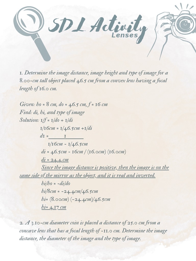 Lenses | PDF | Teaching Methods & Materials | Home & Garden