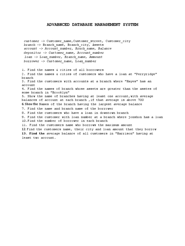 Adbms Lab Task Pdf