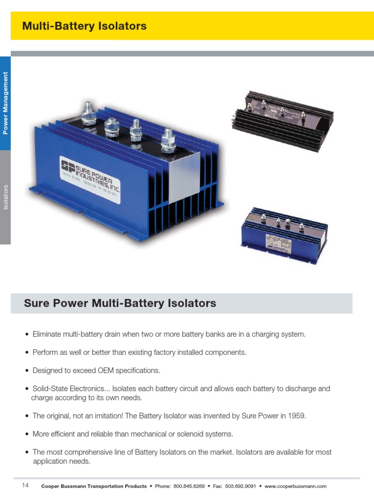 Multi-Battery Isolators | PDF | Voltage | Electricity