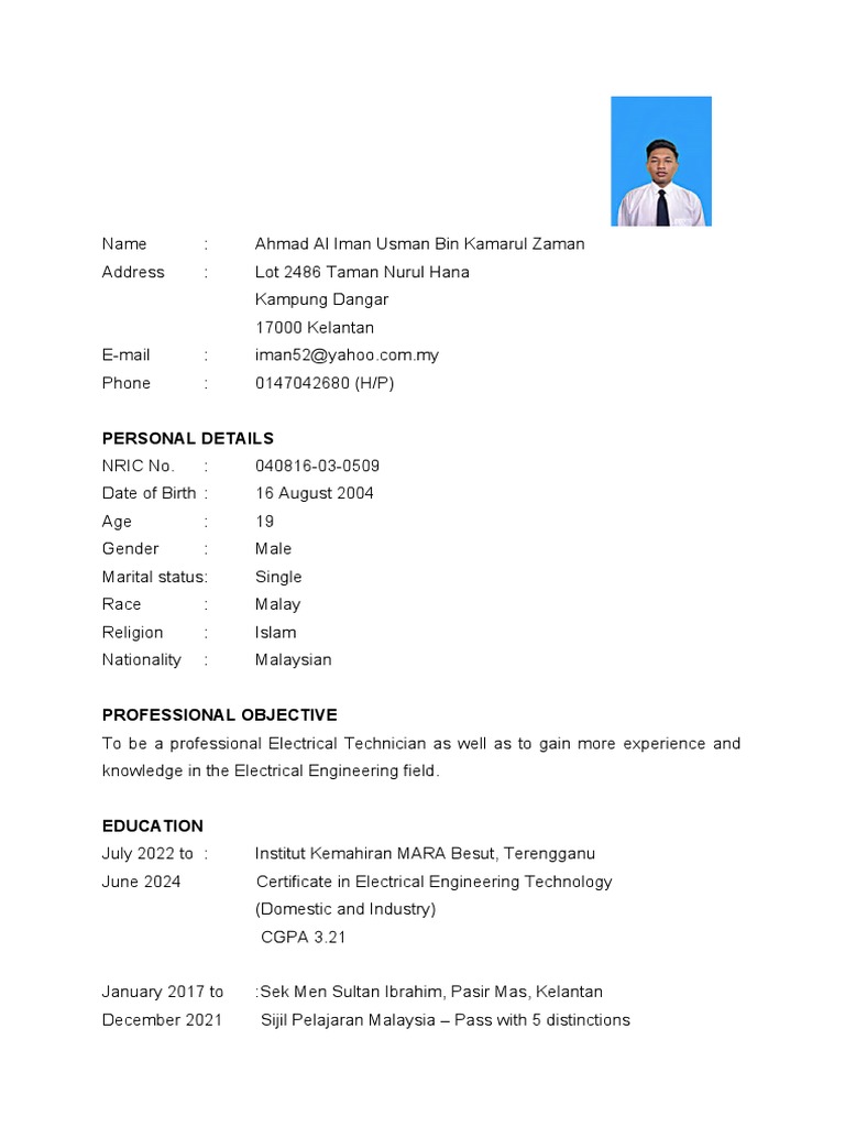 Resume Assignment Sem 2 | PDF