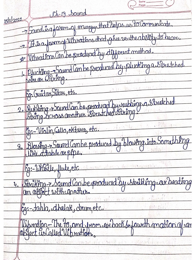 Std-8 MTCGA Science Ch-13 Sound Notes | PDF