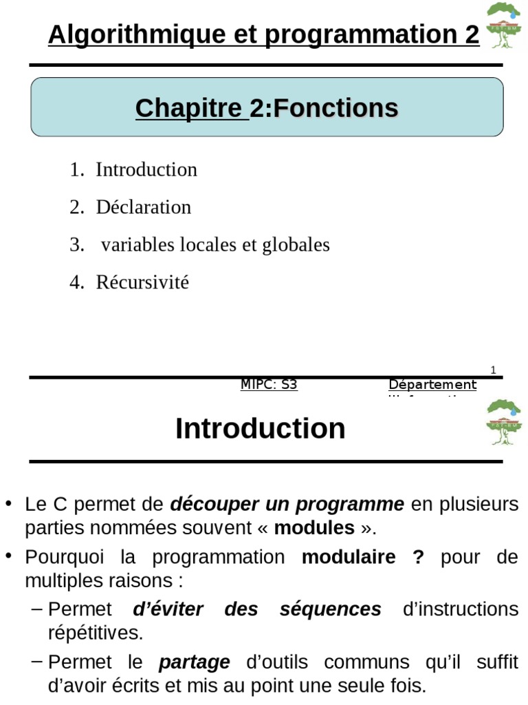 Chapitre N°2 - Fonctions - 2020 | PDF | Programmation informatique ...