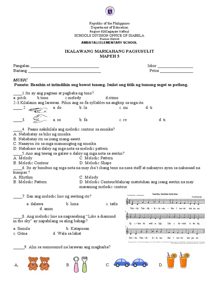 PT - Mapeh 3 - Q2 | PDF