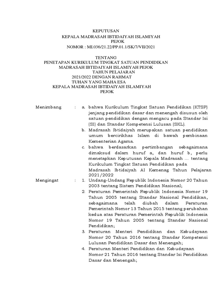 Sk 2 Tim Pengembang Kurikulum Pdf
