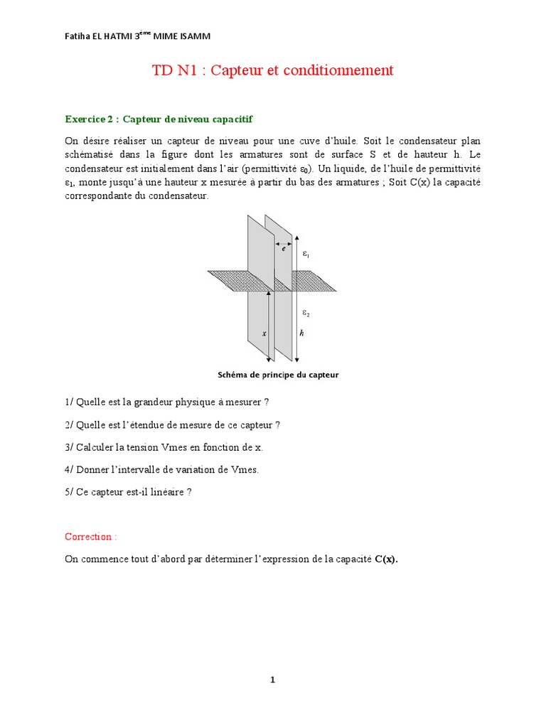 Ex2 TD1 Capteur 2022 2023 | PDF