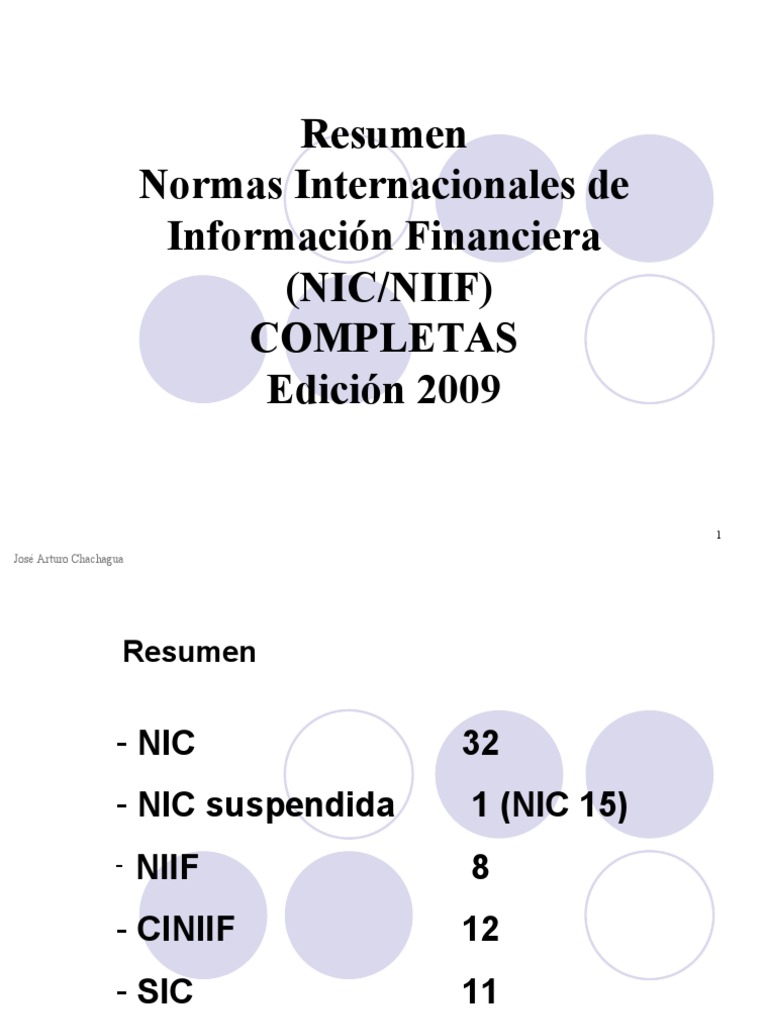 Resumen de Las NIC-NIIF | PDF | normas internacionales de INFORMACION ...