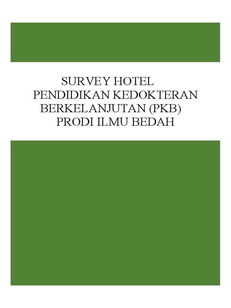 Survey Hotel PKB Ilmu Bedah Udayana | PDF