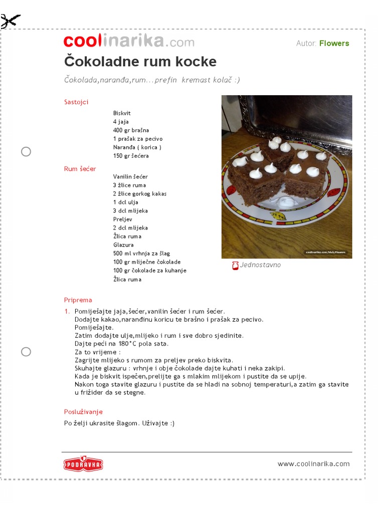 Čokoladne Rum Kocke | PDF