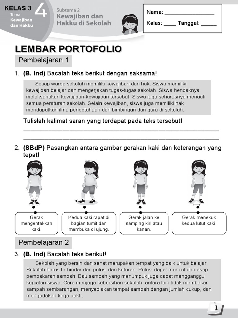 Lembar Portofolio Bupena 3b Tema 4 Sub 2 | PDF | Karier & Perkembangan