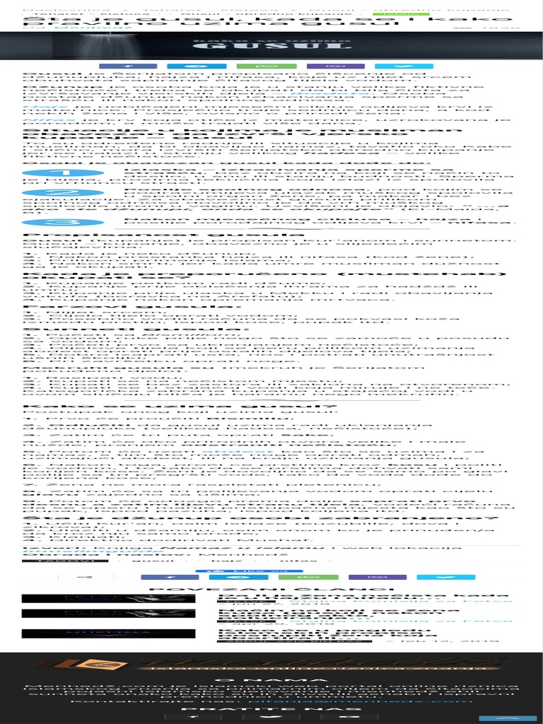 Šta Je Gusul, Kada Se I Kako Pravilno Uzima Gusul - Menhedž | PDF