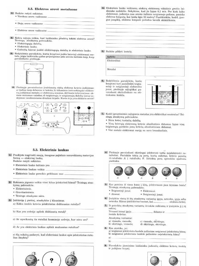 Elektros Srove Metaluose - Plus - Elektrinis Laukas, Nieko | PDF