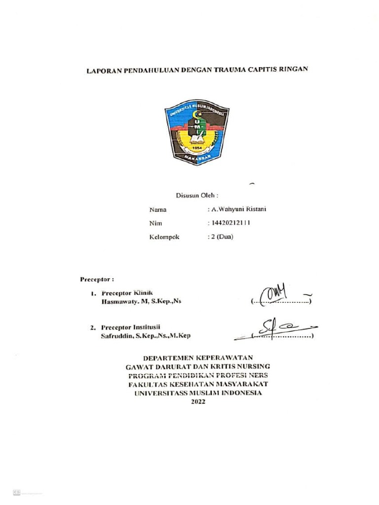 Panduan Trauma Capitis Ringan (TCR) | PDF