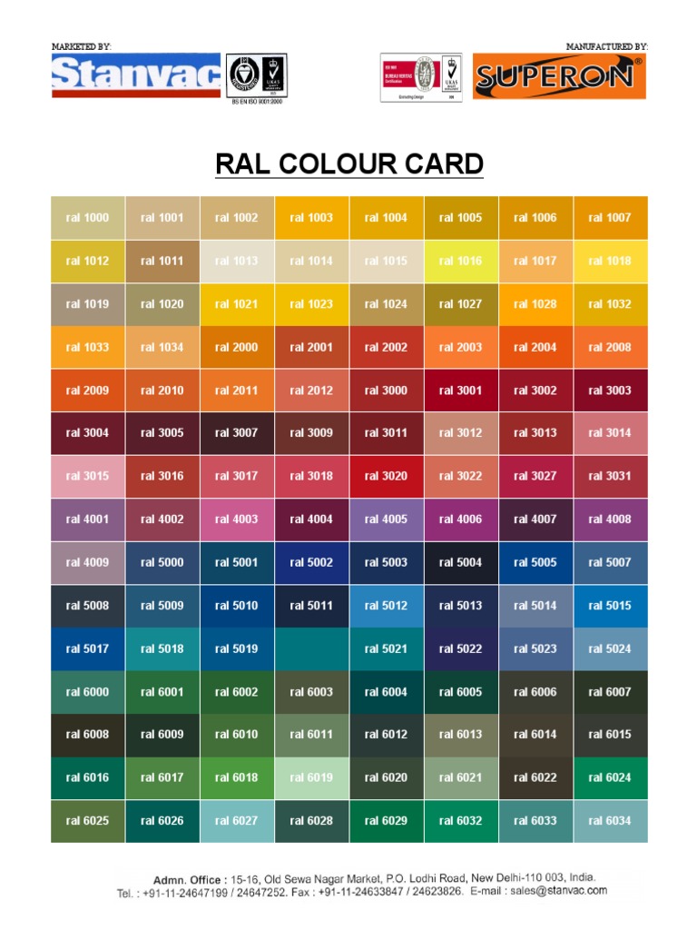 Ral Colour Card | PDF