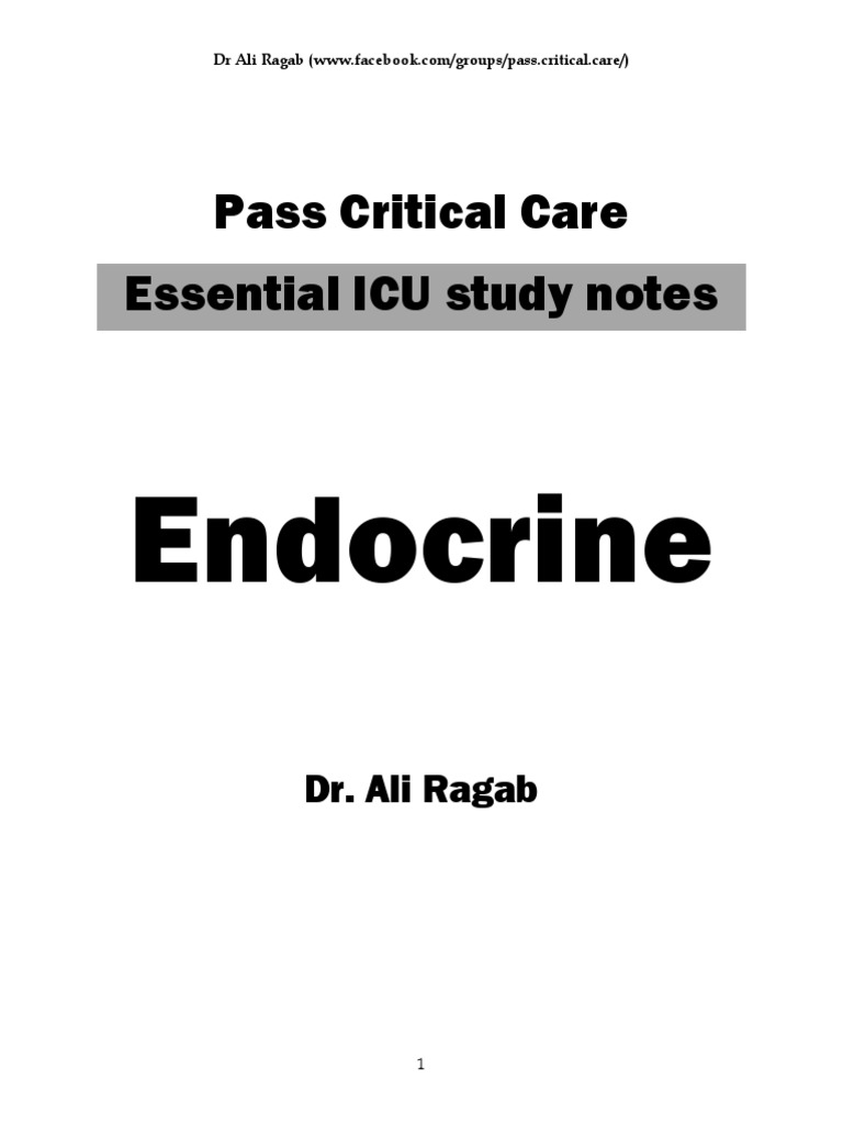 Pass Critical Care Endocrine Frcem Resources | PDF | Hypoglycemia ...