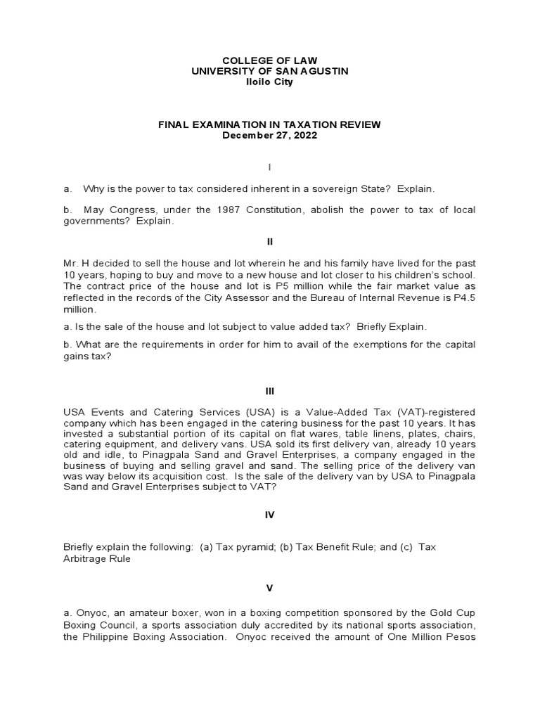 Final Tax Review12272022 | PDF | Taxes | Value Added Tax