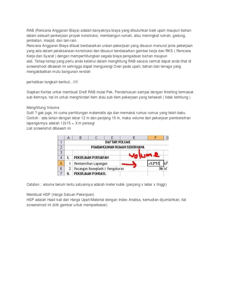 Contoh Rab Rumah Sederhana Pdf