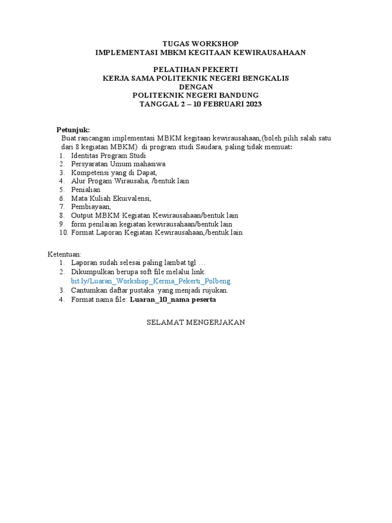 Format Laporan Rancangan Implementasi MBKM 2022 | PDF