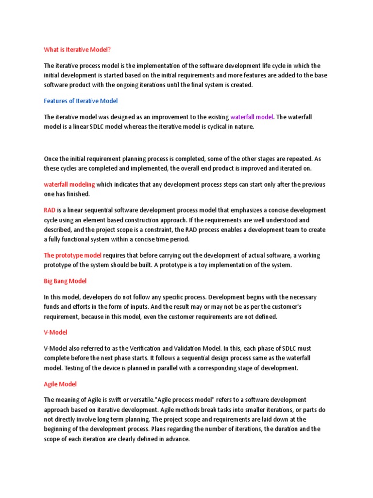 What is the iterative model | PDF | Software Development Process ...