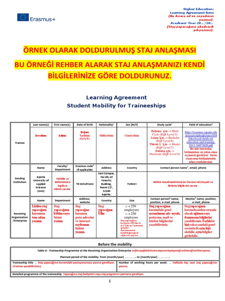 ornek-doldurulmus-staj-anlasmasi-29122021 | PDF