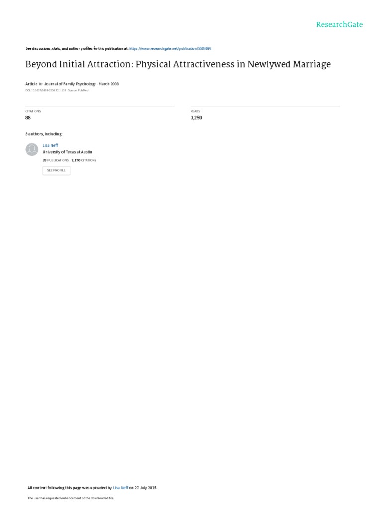 040208marriage Attractivenessstudy | Download Free PDF | Marriage | Wife