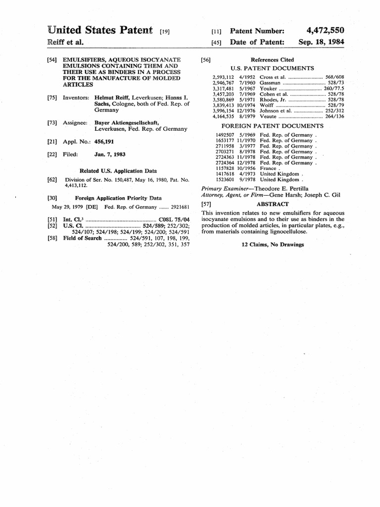 EMULSIFIERS, AQUEOUS ISOCYANATE Emulsions Containgn Them and Their Use ...
