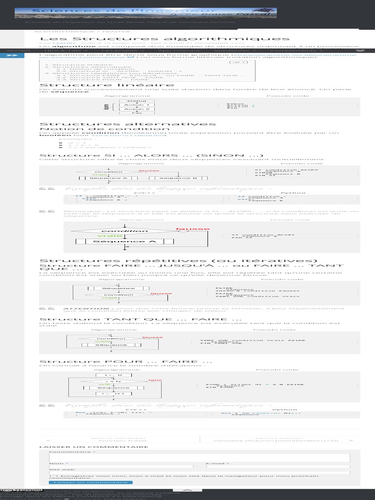 Structure Algorithmique | Download Free PDF | Structure de contrôle | Ingénierie informatique