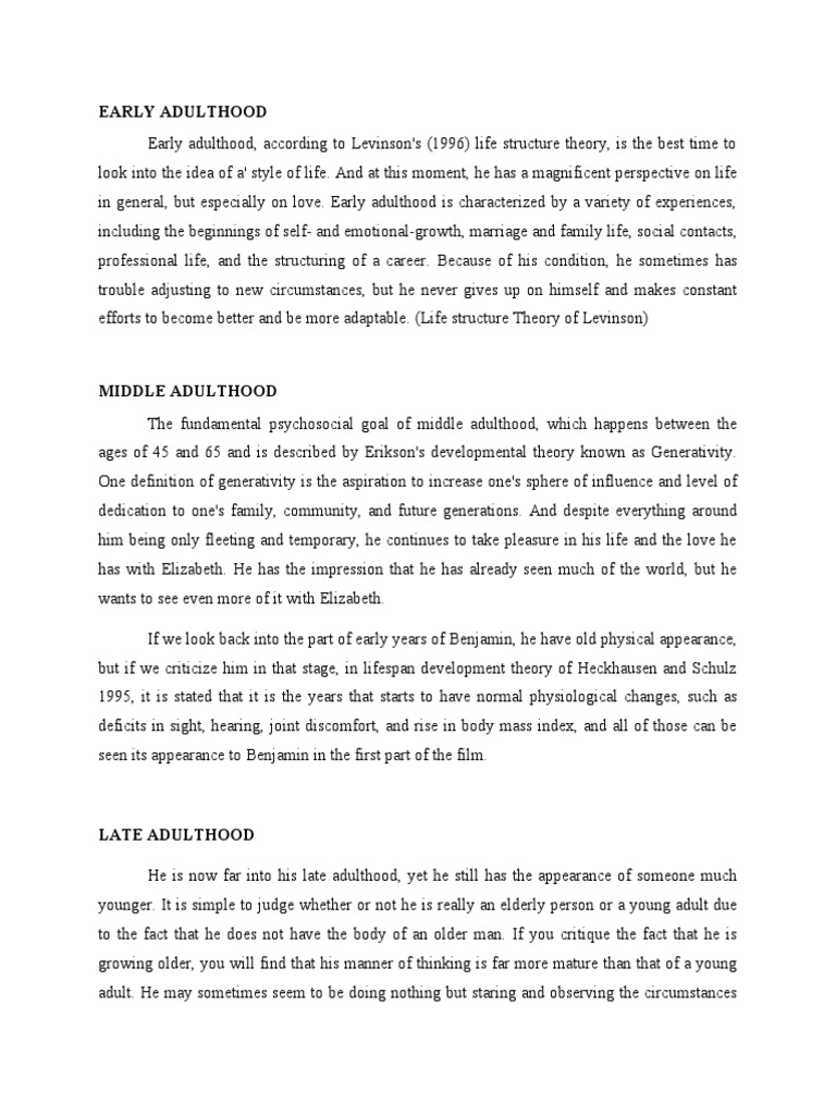 The Curious Case of Benjamin Button (FINAL) | PDF | Old Age | Behavioural Sciences