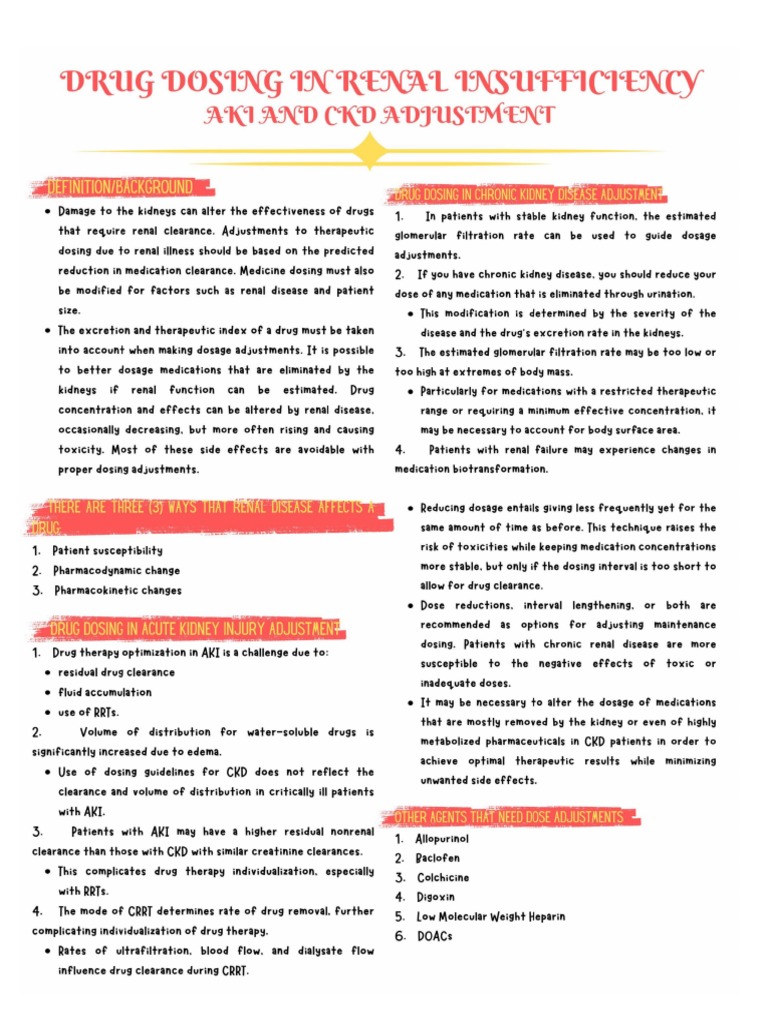 Drug Dosing in Renal Insufficiency | PDF