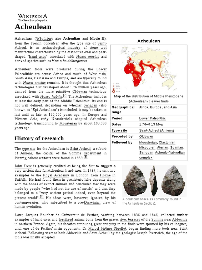 Acheulean | Download Free PDF | Paleolithic | Stone Age