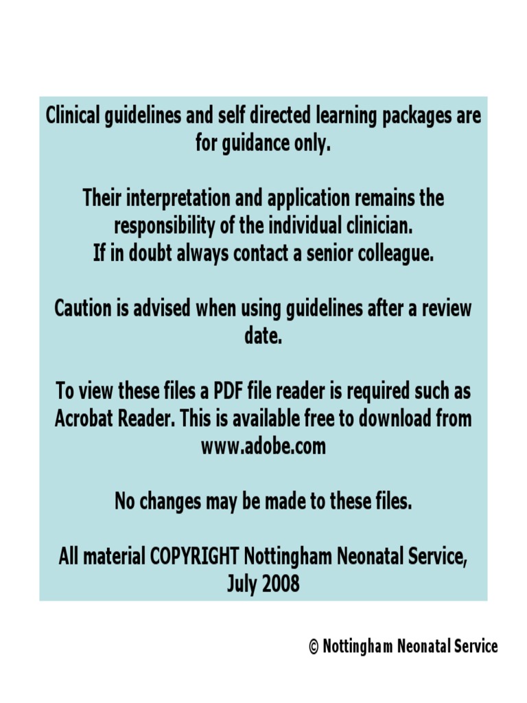 QMC Notes Teaching Package Aug08 | PDF | Neonatal Intensive Care Unit ...