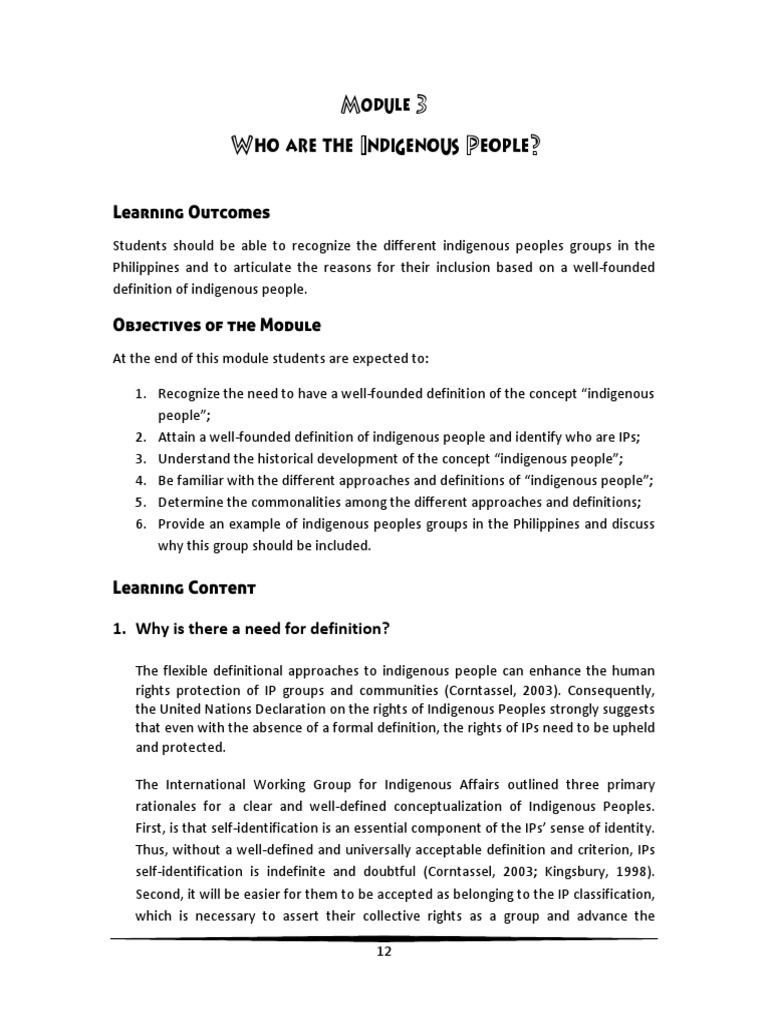 Who Are The Indigenous People | PDF | Indigenous Peoples | Identity ...