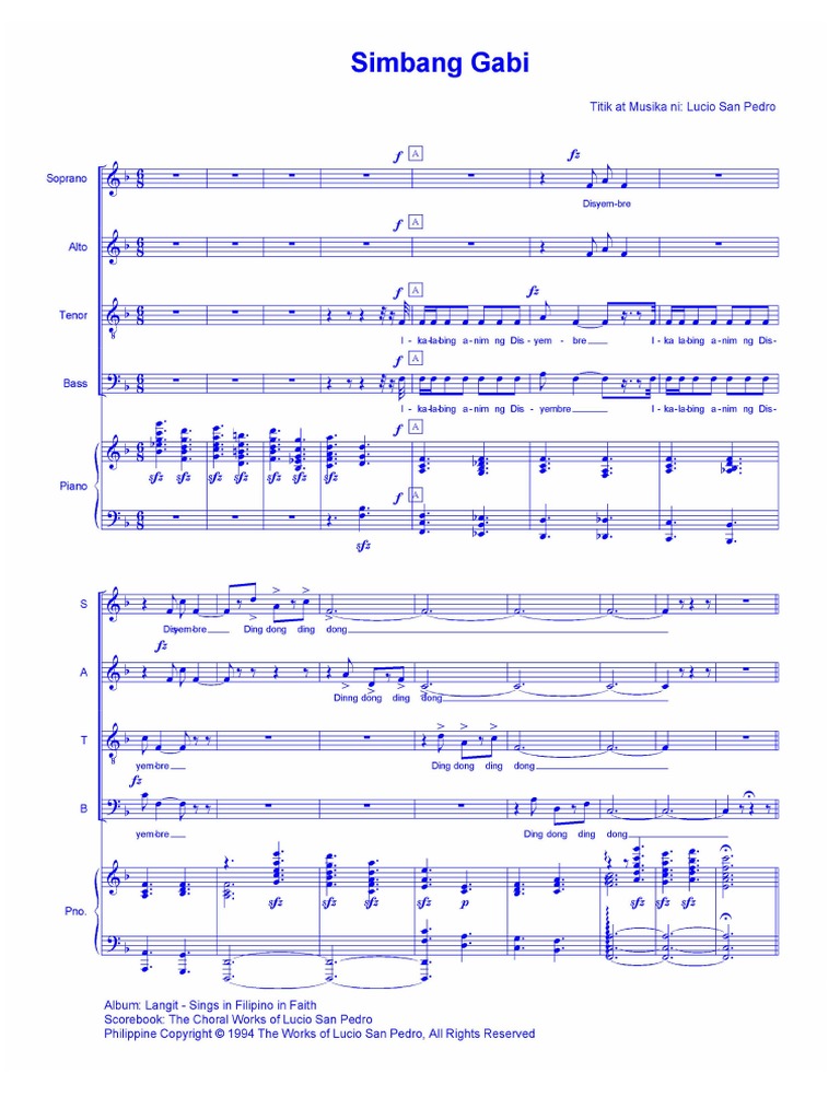 Simbang Gabi SATB Piano Piece | PDF