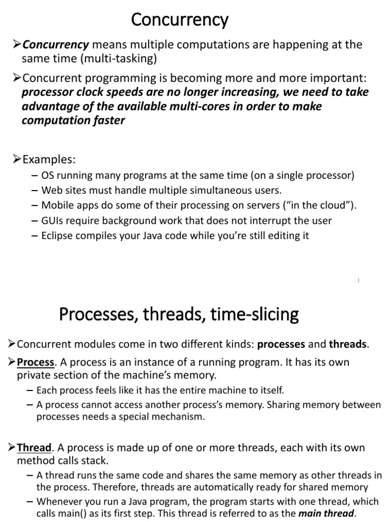 Lecture13 Concurrency-Part1 | PDF | Process (Computing) | Operating System Technology