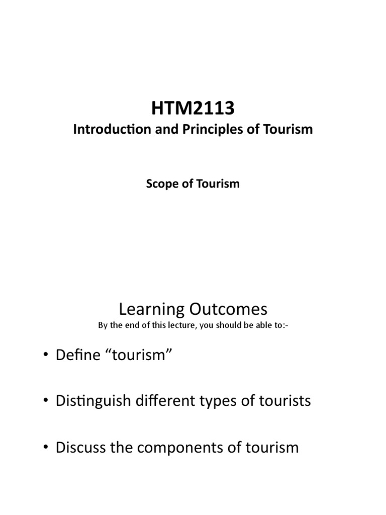 Introduc0on and Principles of Tourism | PDF | Tourism | Economies