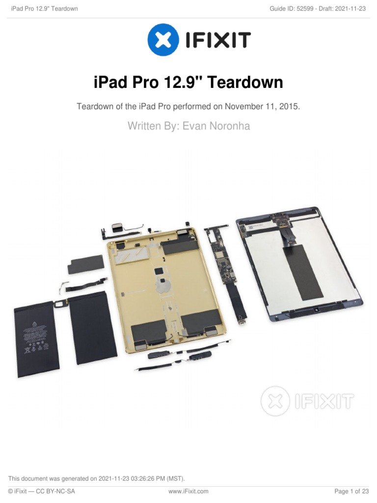 Ipad Pro 12.9 Teardown | PDF | I Pad | Mobile Computers