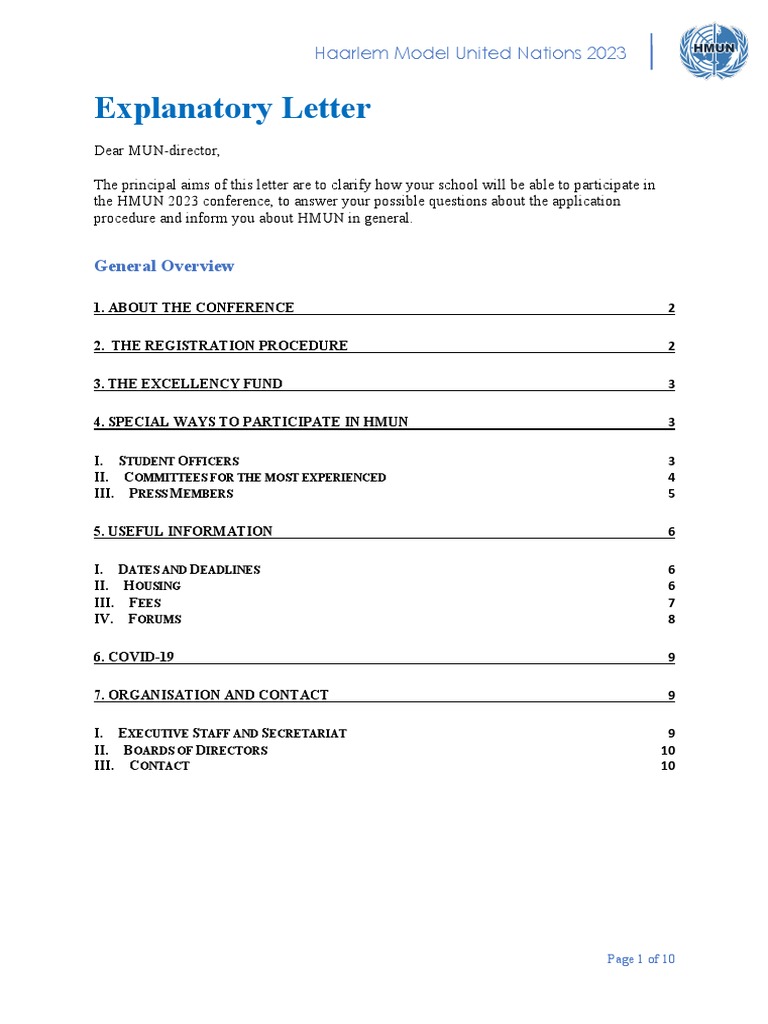 Explanatory Letter HMUN 2023-2 | PDF | United Nations | International ...