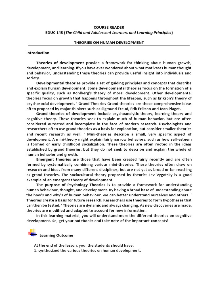 Course Reader For Chapter Iii | PDF | Cognitive Development | Schema ...