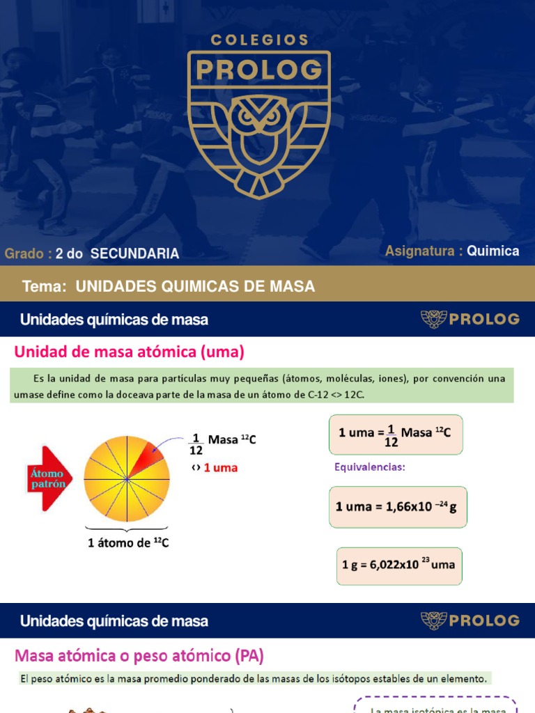 Tema: Unidades Quimicas de Masa: 2 Do Secundaria Quimica | PDF