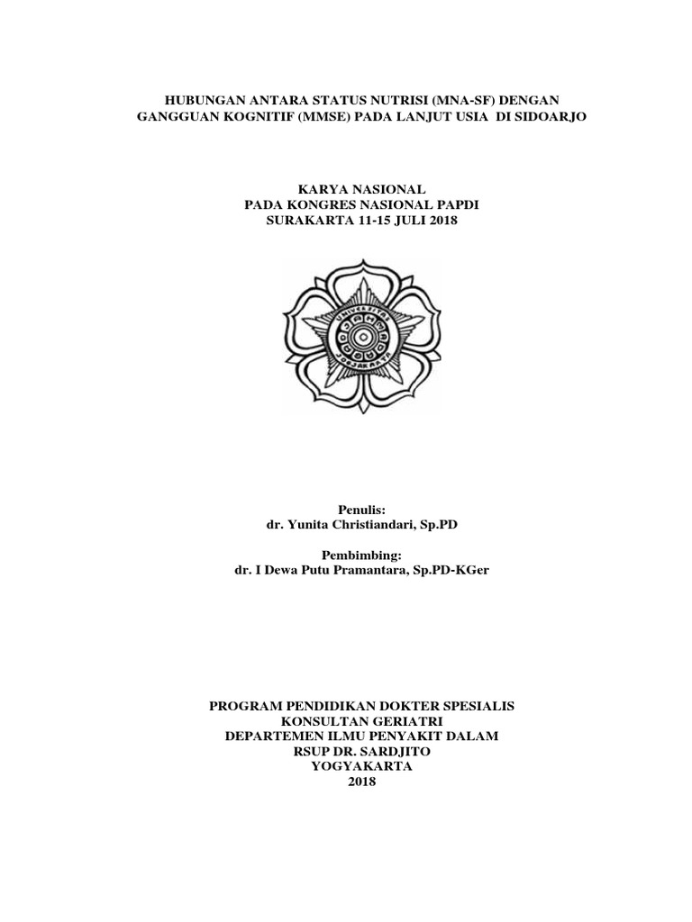 Korelasi Malnutrisi dan Kognisi Lansia | PDF