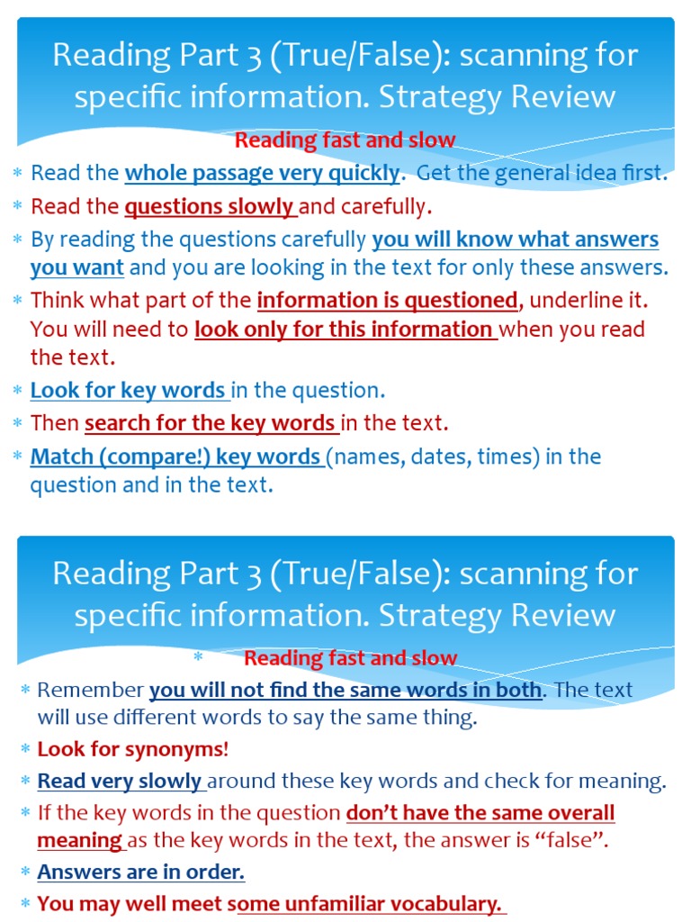 PET Reading Part 3 Strategy Guide | PDF | Vocabulary | Cafeteria