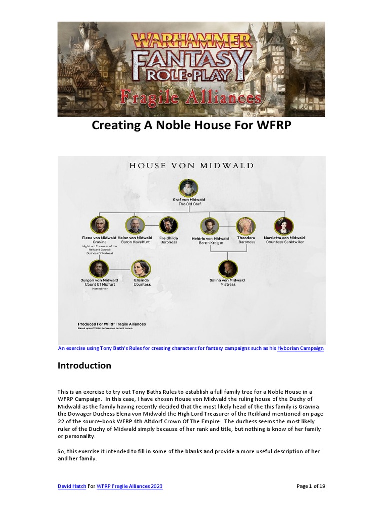 WFRP Fan - Creating A Noble House For WFRP | PDF