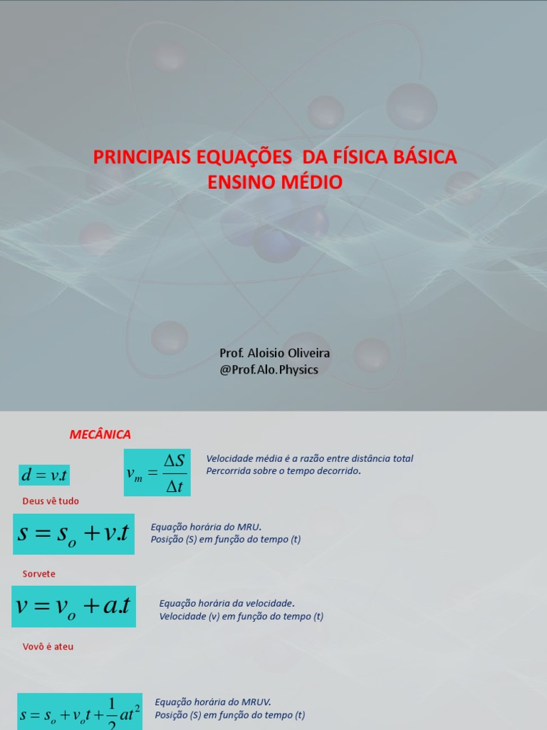 Principais Equações Da Física Básica | PDF | Eletricidade | Iniciativa ...