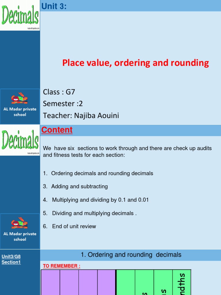 Place Value, Ordering and Rounding | PDF | Numbers | Mathematics
