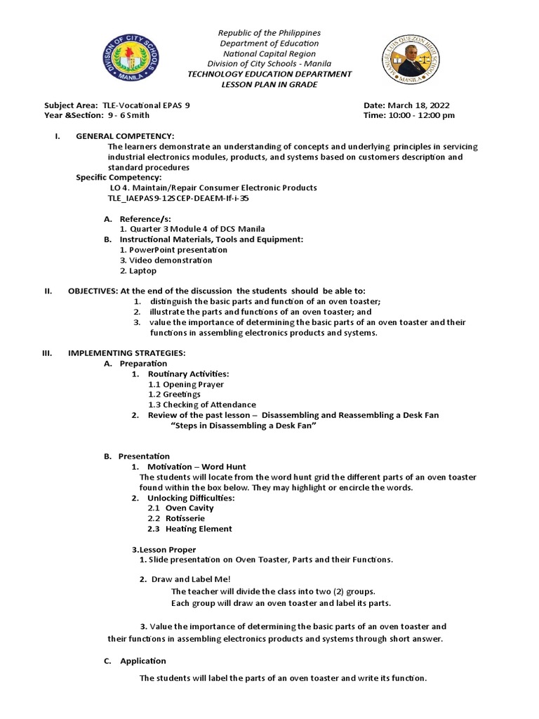 Oven Toaster, Parts and Their Functions. | PDF | Oven | Behavior ...