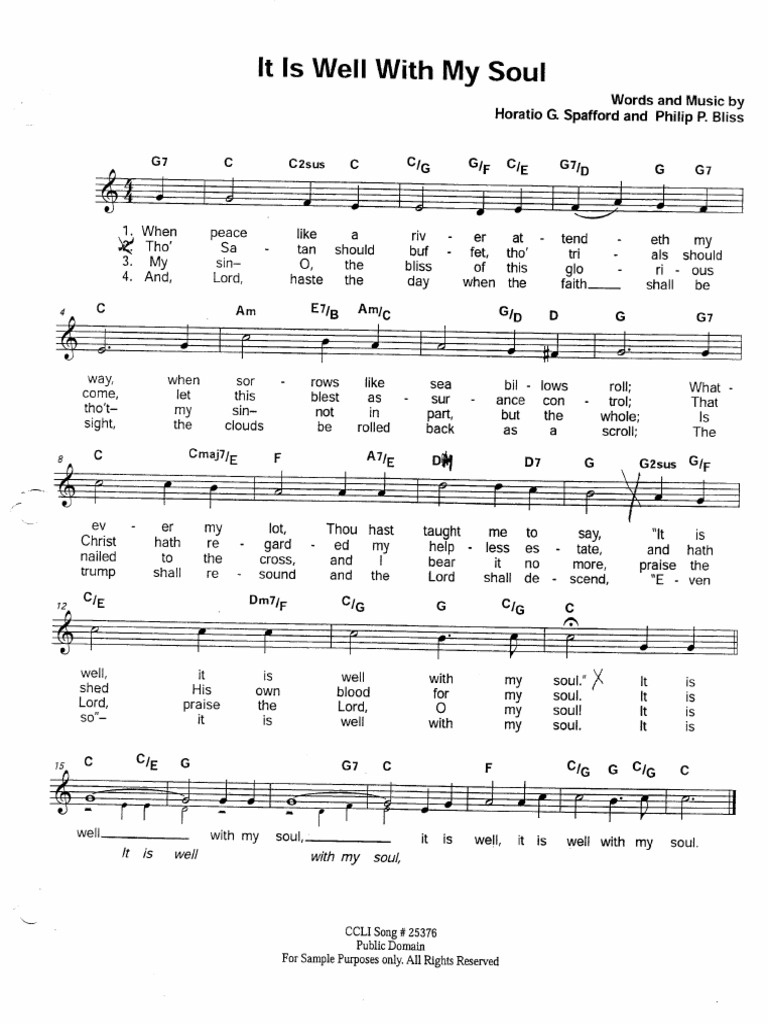 It Is Well With My Soul - Notation | PDF