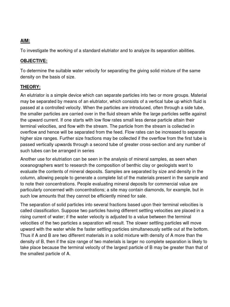 Elutriator | PDF | Physical Sciences | Materials