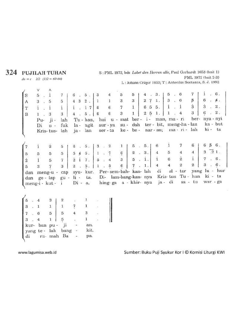 PS 324 Pujilah Tuhan | PDF